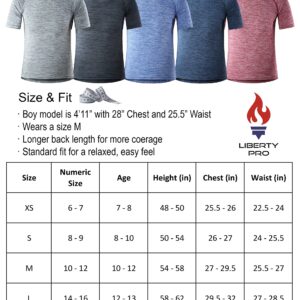 5 Pack Boys Athletic Shirts, Youth Activewear Dry Fit Tshirts for Kids, Short Sleeve Tees, Bulk Athletic Performance Clothing (Set 1, Large)