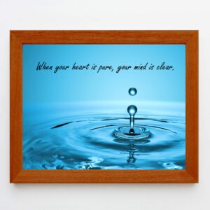 When Your Heart Is Pure, The Mind Is Clear - Water Ripple Positive Affirmations Wall Decor, Inspirational Wall Art For Home Decor, Living Room Decor, Home Office Decor, Yoga Zen Decor, Unframed - 8x10