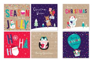 christmas cards - 30 kids school pack