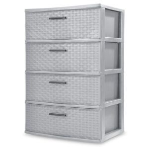 sterilite 4 drawer wide weave tower (cement)