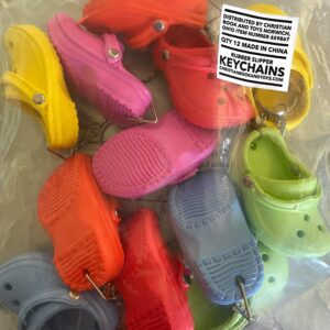 Biblebanz Bulk 24 Count Of Mini Clog Keychain Rubber Slipper Key chain Shoe For Women Teens Cute Adorable Charms Little Shoes For Backpacks Gifts