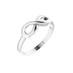 solid 14k white gold infinity-inspired ring band (width = 5.4mm) - size 8