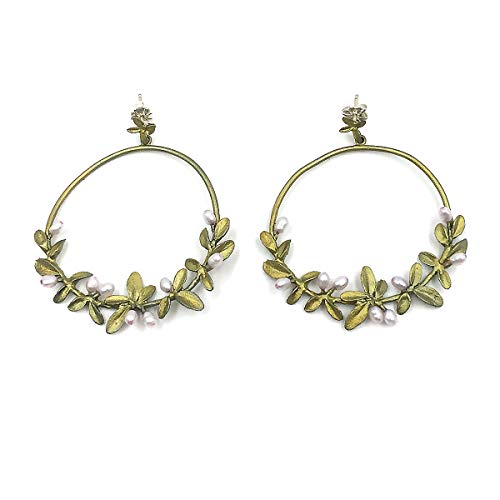 Flowering Thyme Hoop Post Earrings #3576