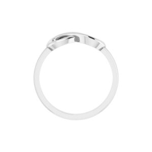 Solid 14k White Gold Infinity-Inspired Ring Band (Width = 5.4mm) - Size 8