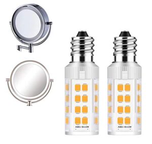 2pack led makeup mirror bulb replacement mirror 20w rp34b light bulb fits be151t be71ct be47x be47br for cosmetic vanity makeup mirror with single double sided lighted magnification (6000k)