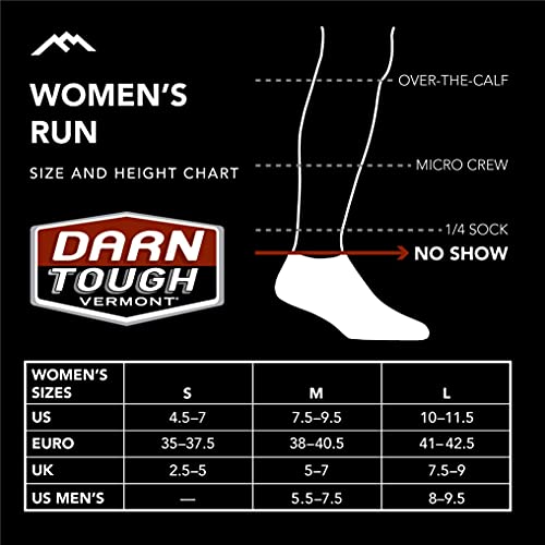 Darn Tough Women's Run No Show Tab Ultra-Lightweight Running Sock (Style 1047) - Black, Medium