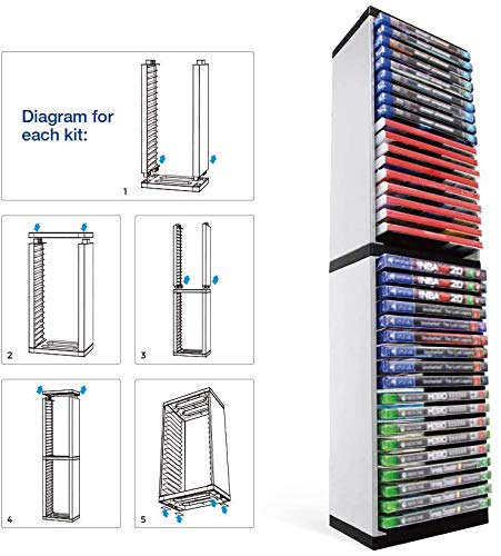 DAHAKII 36 Game Discs Storage Holder Stand for PS5 Game Storage Compatible with PS5/PS4/Xbox/Nintendo Switch