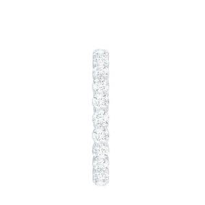 Rosec Jewels Certified Moissanite Eternity Ring, D Color VS1 Clarity, Moissanite Full Eternity Band for Women - Ready To Gift, 14K White Gold, Size:US 8.50