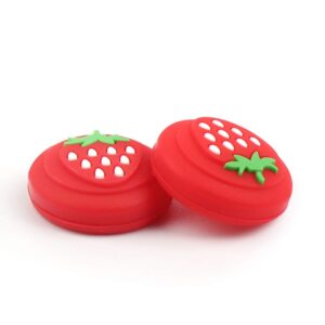 thumb stick grip cap joystick cover for nintendo switch switch lite controller thumbstick case colorful strawberry 2pcs red