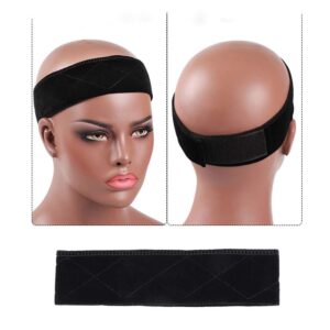 Velvet Wig Grip Headbands and Mesh Wig Caps Set - Edge Saver No Slip Elastic Headbands for Women, Stretch Mesh Hair Nets, Wig Bands