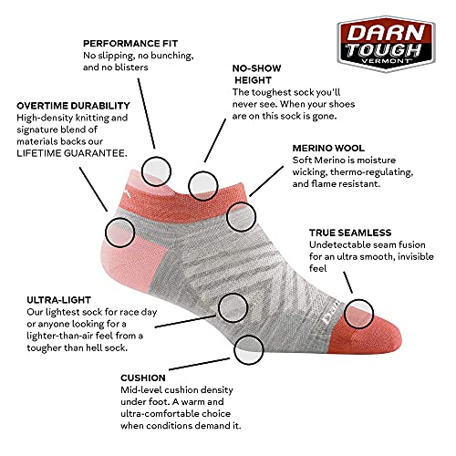 Darn Tough Women's Run No Show Tab Ultra-Lightweight Running Sock (Style 1047) - Black, Medium