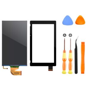 replacement lcd screen and digitizer touch screen set for nintendo switch 2017 hac-001(remove the 2 sides film before installation)(not included adhesives)