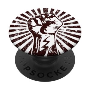 vintage black power fist sun ray popsockets popgrip: swappable grip for phones & tablets