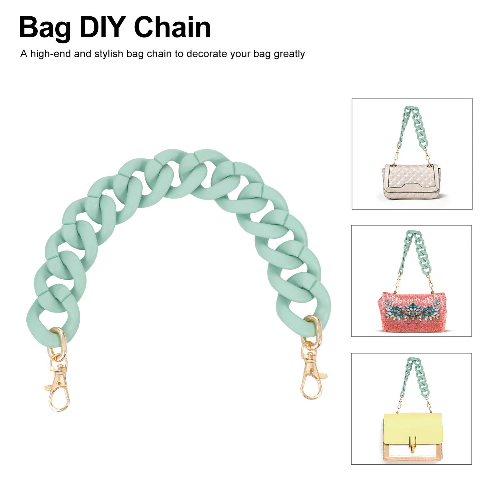 SOIMISS Chain Strap Plastic Purse Chain Bag Chain Strap Short Handbag Strap for Women Handbag Bagre Placement Accessory (Grey)