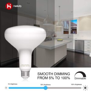 helloify Dimmable BR40 LED Flood Light Bulb, 12W, 75W Equivalent, 5000K Daylight White Light, Energy Saving Lamp for Office/Home, E26 Screw Base, 6PCS