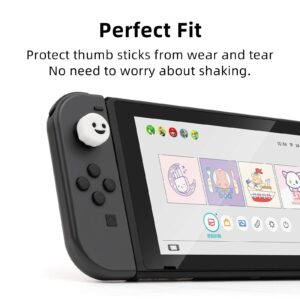 GeekShare 4PCS Cute Ghost Thumb Grip Caps,Halloween Soft Silicone Joystick Cover Compatible with Nintendo Switch/OLED/Switch Lite - Black&White