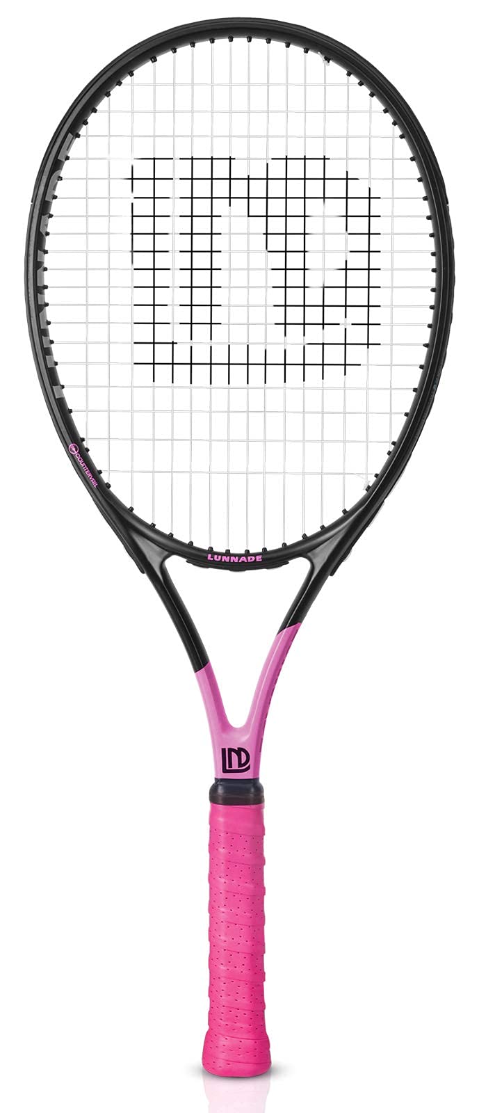 LUNNADE Adults Tennis Racket 27 Inch, Shockproof Carbon Fiber Tennis Racquet Light-Weight, Pre-Strung and Regrip, Suitable for Beginners to Intermediate Players