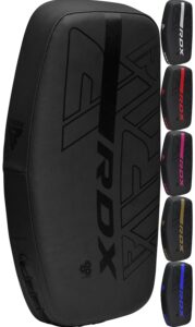 rdx maya hide leather kickboxing thai pad for knees elbows kicks punches, black, single