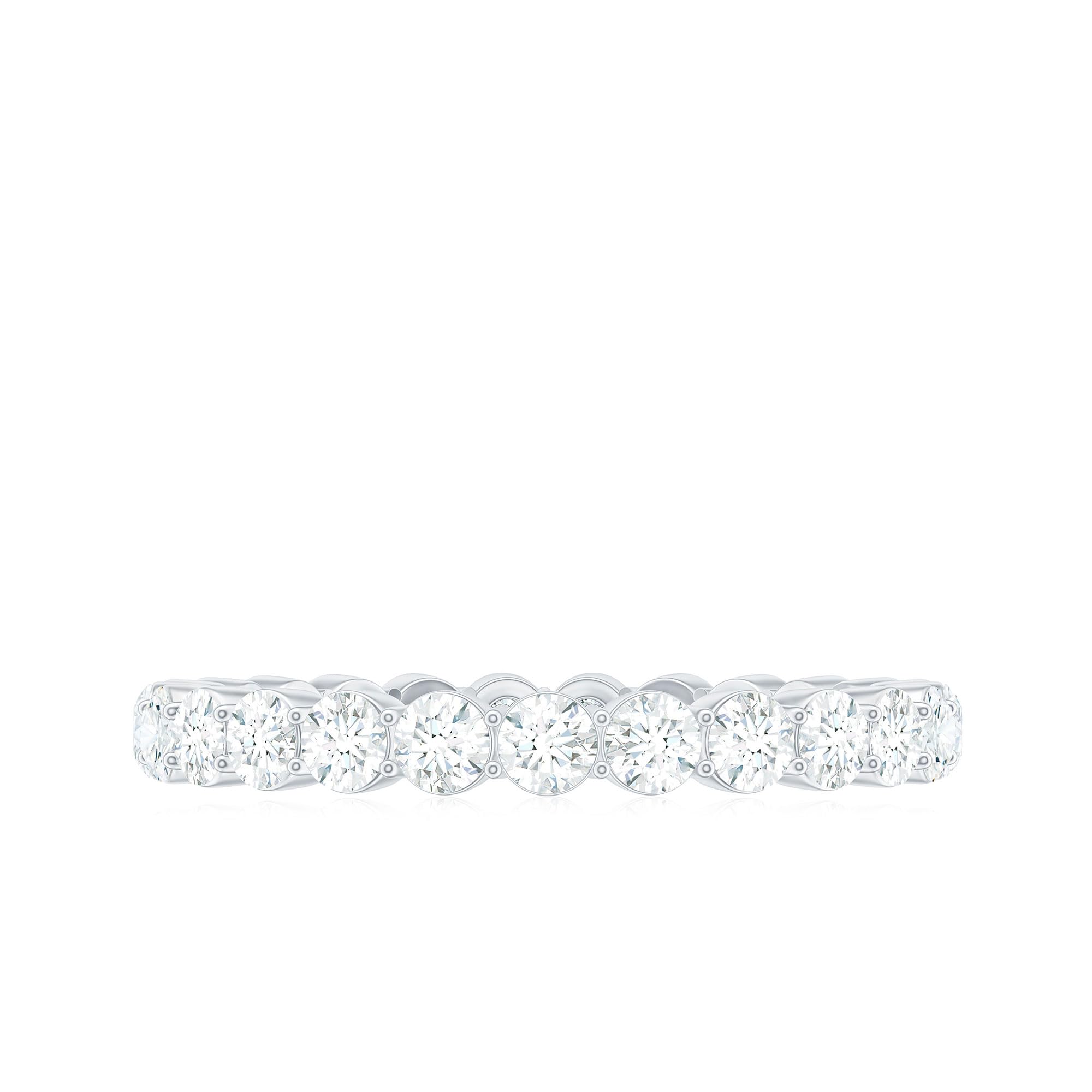 Rosec Jewels Certified Moissanite Eternity Ring, D Color VS1 Clarity, Moissanite Full Eternity Band for Women - Ready To Gift, 14K White Gold, Size:US 8.50