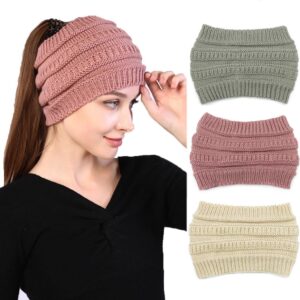 woeoe warm winter headbands knitted turban head wraps wide crochet stretchy ear warmer soft stretch head scarfts for women and girls