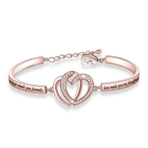 wusuaned new dauhter in law bracelet marriage made you family love made you my daughter wedding bracelet daughter in law gift (new daughter in law bracelet rose gold)