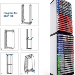 DAHAKII 36 Game Discs Storage Holder Stand for PS5 Game Storage Compatible with PS5/PS4/Xbox/Nintendo Switch