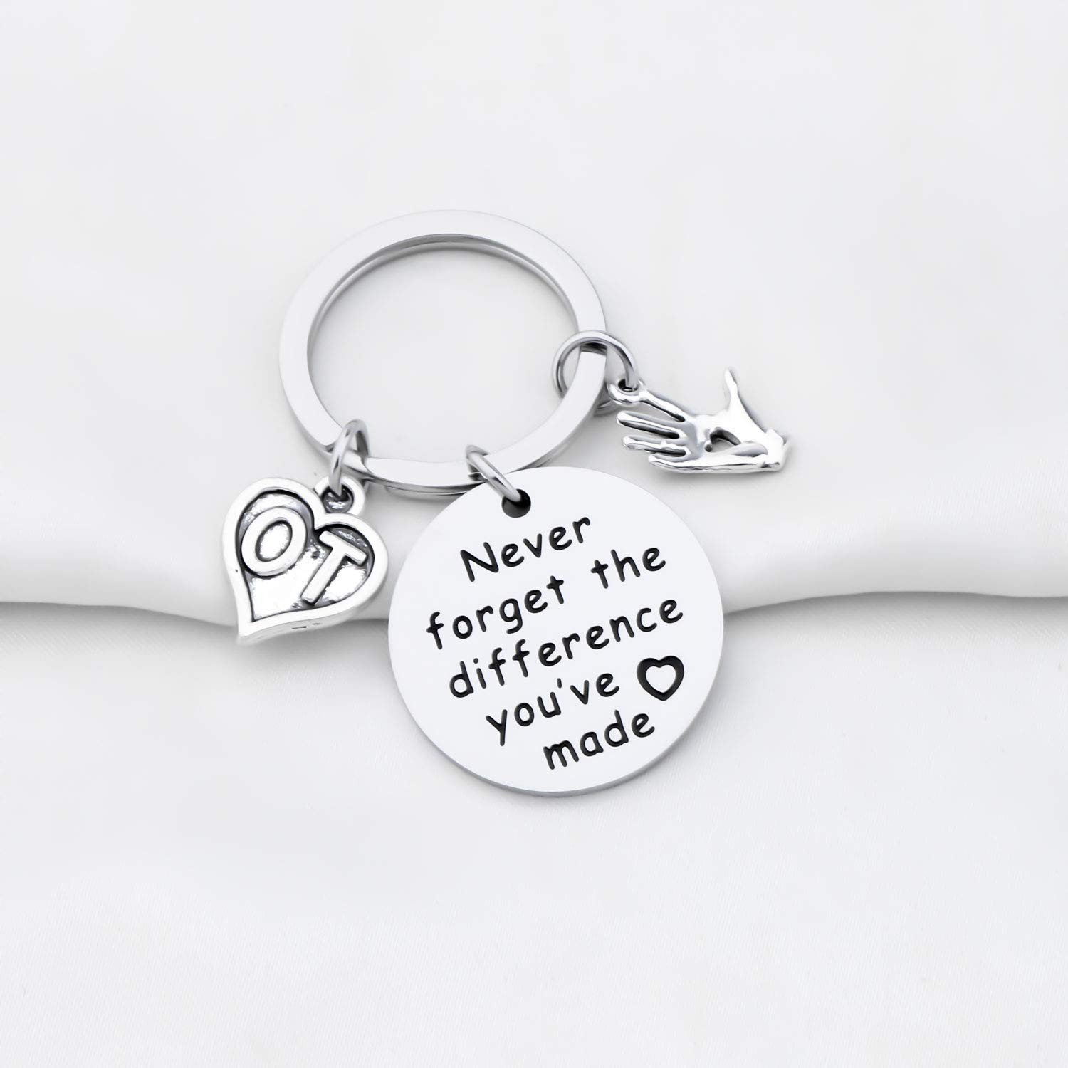 MYOPSARK Occupational Therapist Keychain OT Therapy Jewelry Never Forget The Difference You've Made Therapy Gift (difference OT keychain)