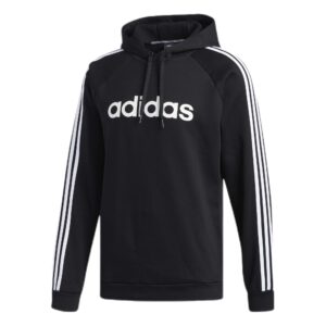 adidas mens essentials 3-stripes pullover hoodie black/white2 medium