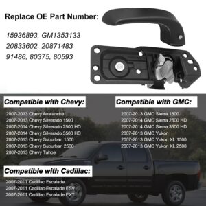 Interior Inside Front Right Passenger Door Handle Fit for Chevy Silverado Avalanche Suburban Tahoe Cadillac Escalade GMC Sierra Yukon 2007 2008 2009 2010 2011 2012 2013 2014 Replace OE# 80375