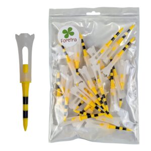 foretra flextop tees flexible golf tees 25-pack (yellow)