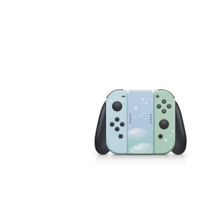 Tacky design Clouds Skin Compatible with Nintendo Switch Skin Decal, Pastel Green Sky Moon Skin Compatible with Nintendo Switch Skin, Vinyl 3m Sticker, Full wrap Cover