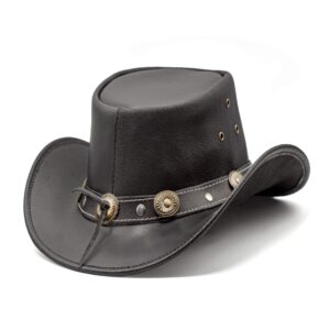 Showerproof Outback hat Also Worn as Leather Cowboy hat, Australian Hats for Men & Women Black