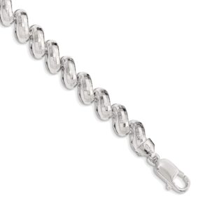 solid sterling silver fancy diamond-cut san marco bracelet