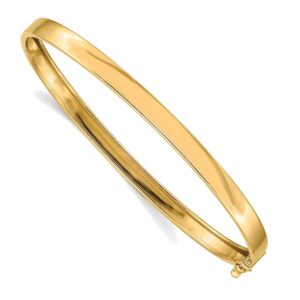 flexible hinged bangle bracelet in 14k yellow gold