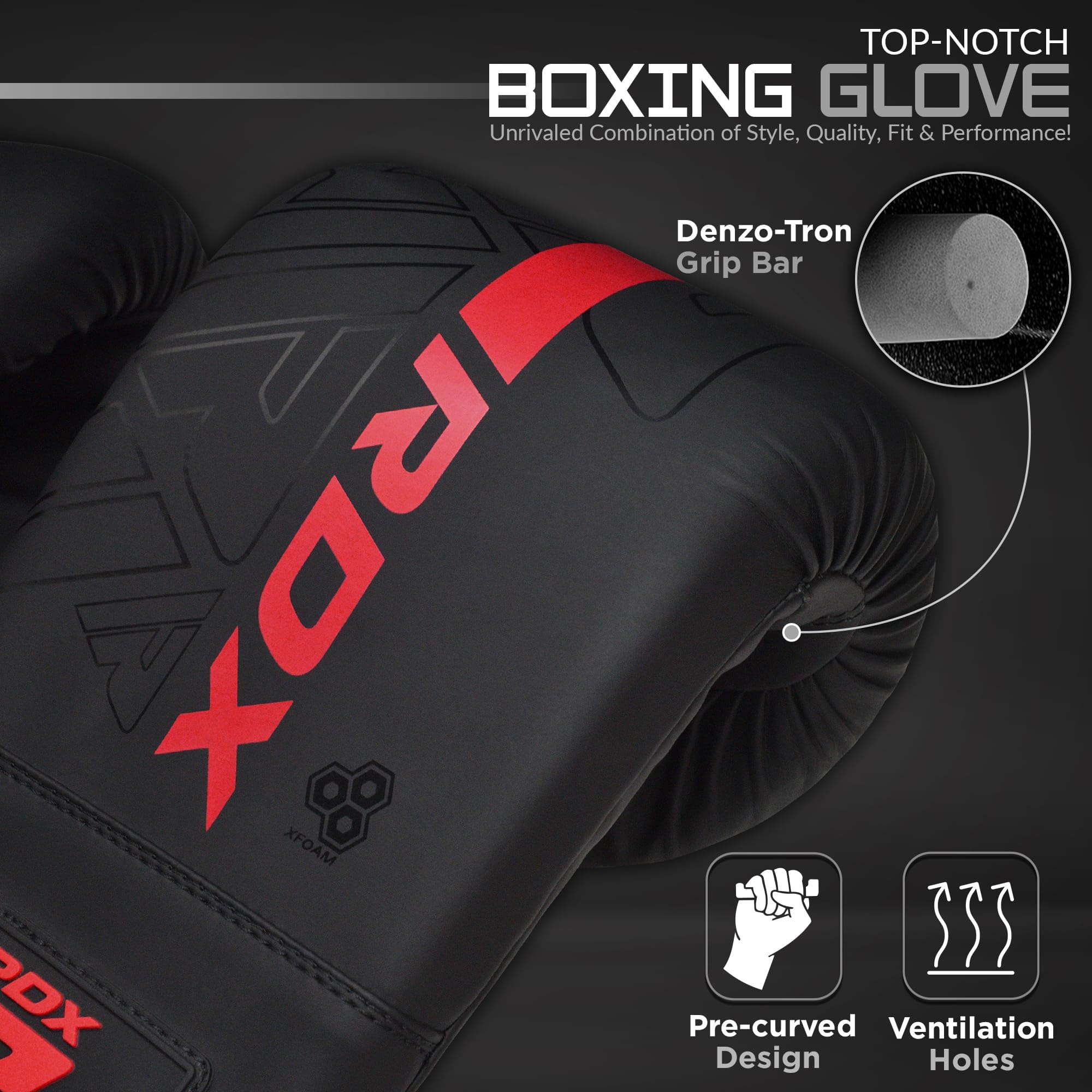 RDX Bag Gloves Boxing Punching Mitts, Maya Hide Leather, Padding, Ventilated Palm, MMA Heavy Punch Training, Muay Thai Kickboxing Focus Pads Double End Speed Ball Workout, Adult Men Women