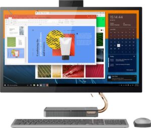 lenovo ideacentre 27" qhd touchscreen all-in-one pc with 16gb ddr4 ram, 512gb pcie ssd, intel 8 core i7-9700t processor up to 4.3 ghz, windows 10 home