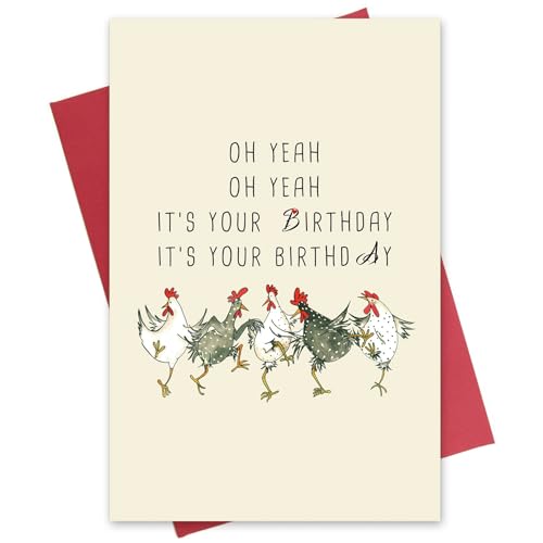 Kirynurd Funny Birthday Card, Birthday Card For Friend, Dancing Chicken Birthday Card for Female Male