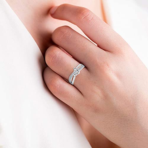 STARCHENIE Infinity Heart Ring for Women 925 Sterling Silver Size7