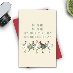 Kirynurd Funny Birthday Card, Birthday Card For Friend, Dancing Chicken Birthday Card for Female Male