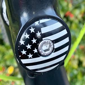 Bike Accessories - Bicycle Accessories - Mountain Bike Accessories - MTB Stem Cap - Headset Cap - Great Aesthetic Upgrade for Bike, Ebike, BMX, Road Bike - Customize your Ride! (Merica Black)