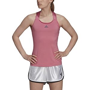 adidas women's tennis y-tank top, rose tone/black, medium