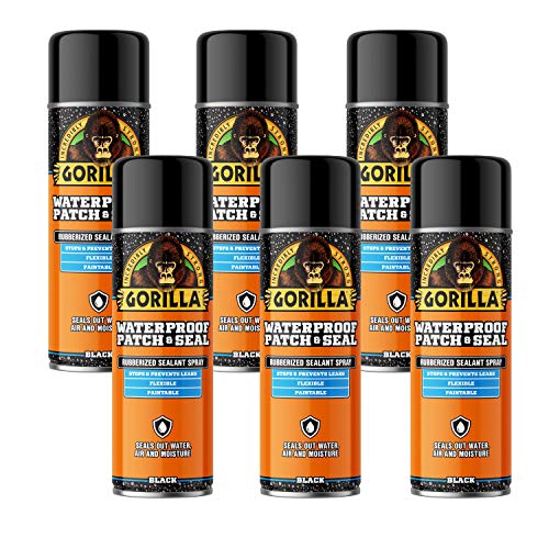 Gorilla Waterproof Patch & Seal Rubberized Sealant Spray; Black; 16oz (Bulk Pack of 6)