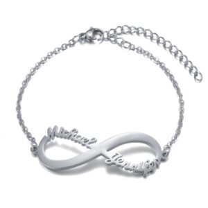 rmrewy infinity symbol custom name bracelet 925 sterling silver engrave any name personalized bracelet ankle customized gift for women