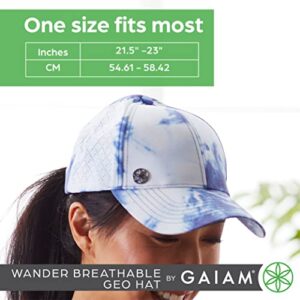 Gaiam Wander Breathable Tie-Dye Geo Hat - Cute Women's Baseball Hat for Summer, Lightweight, Cool Geo Design Ball Cap with Adjustable Strap, Moisture-Absorbing Sweatband for Running & Hiking, Frost