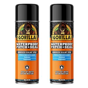 gorilla waterproof patch & seal rubberized sealant spray; black; 16oz (pack of 2)