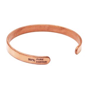 rosemarie & jubalee 99% pure copper healing protection open cuff style bracelet, 2.5"