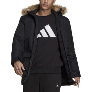 adidas mens utilitas hooded parka black large