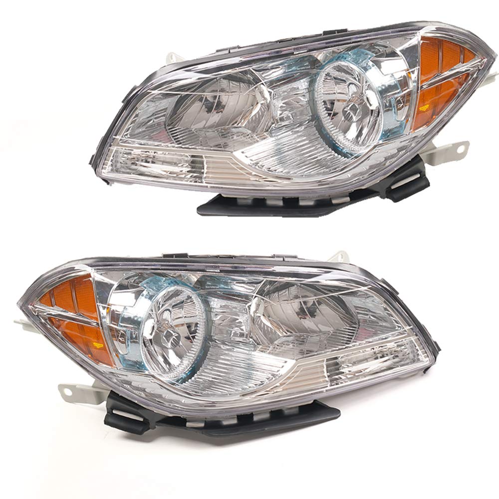 A&P For 2008 2009 2010 2011 2012 Chevy Malibu Headlight Chrome Housing Amber Signal Lamps Driver and Passenger Side