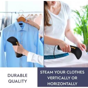 Electrolux Compact Handheld Travel Garment and Fabric Steamer for Clothes Powerful Dry Steam, Rapid Heating Portable 2 in 1 Fabric Wrinkle Remover and Clothing Iron, with Fabric Brush, Blue