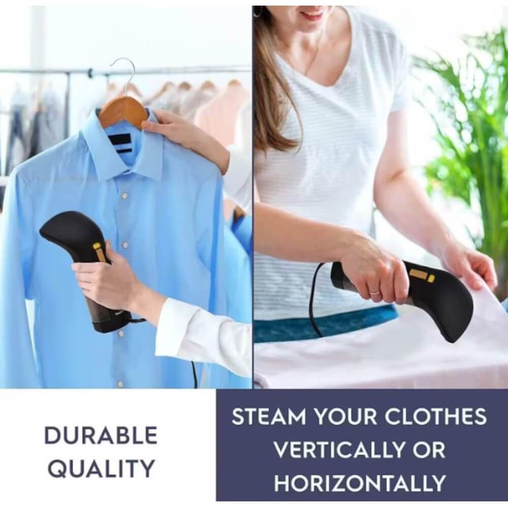 Electrolux Compact Handheld Travel Garment and Fabric Steamer for Clothes Powerful Dry Steam, Rapid Heating Portable 2 in 1 Fabric Wrinkle Remover and Clothing Iron, with Fabric Brush, Blue